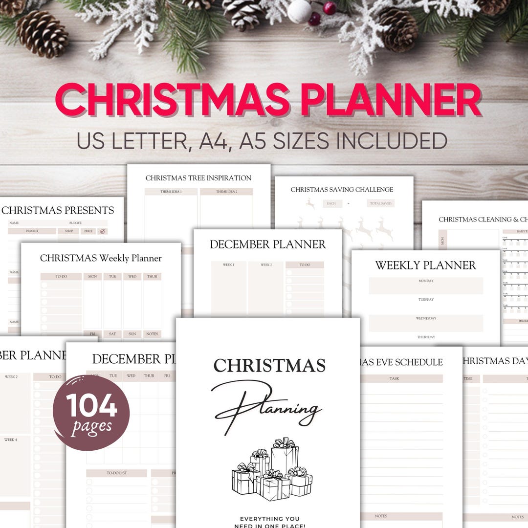 Christmas Planner Printable, Holiday Planner Printable, Christmas Gift ...