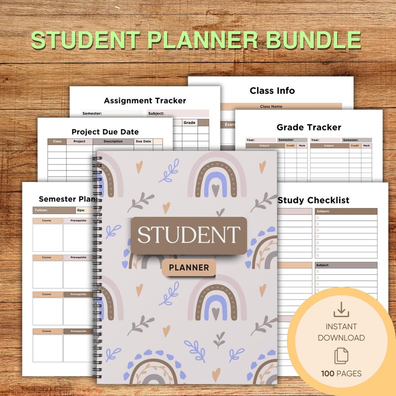 Printable Student Planner 2024-2025 * Academic Planner Bundle ...