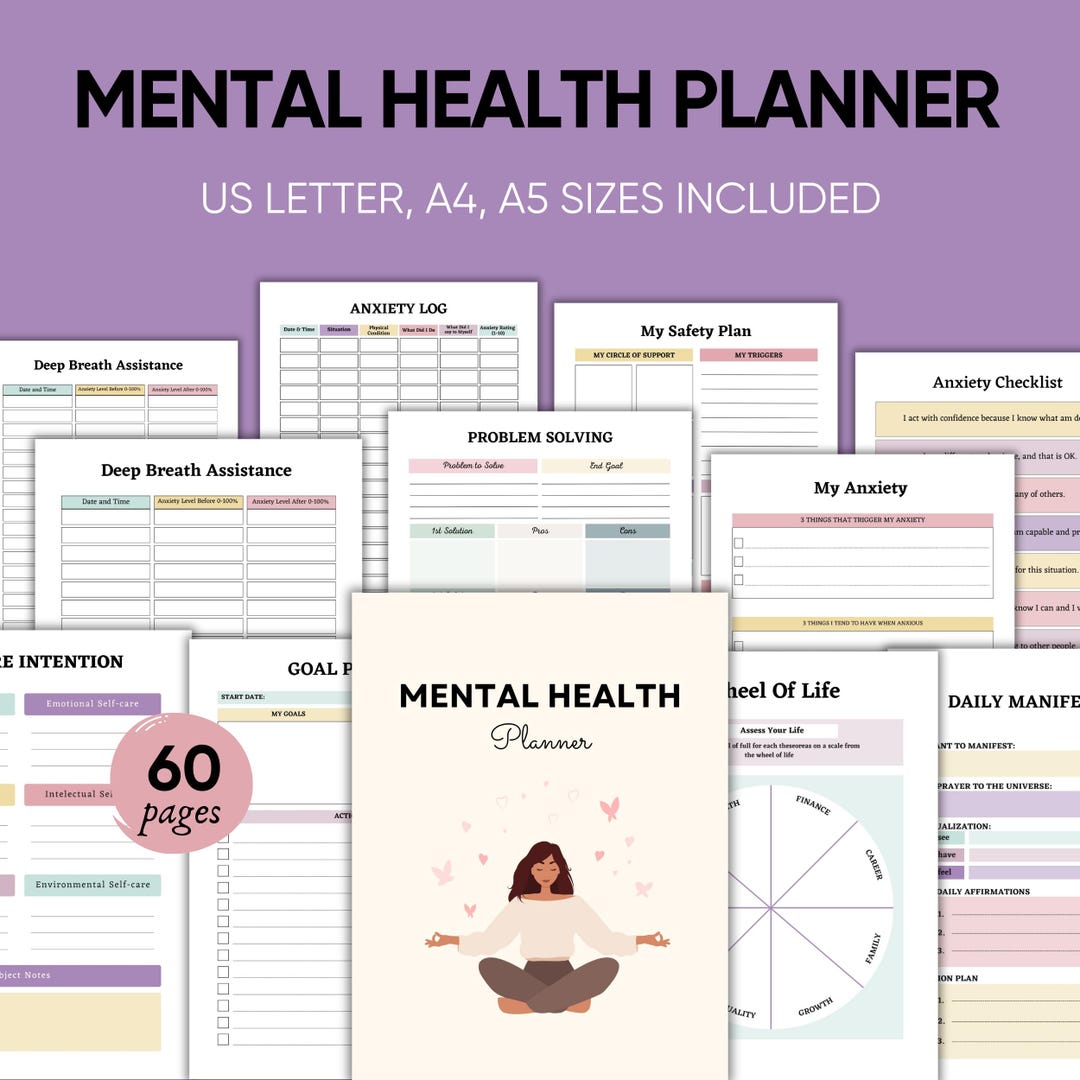 Printable Mental Health Journal Digital Therapy Workbook for Adults ...