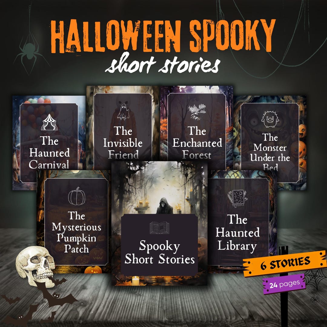 Spooky Short Stories for Kids 6 Halloween Tales 24-page Digital PDF Set ...