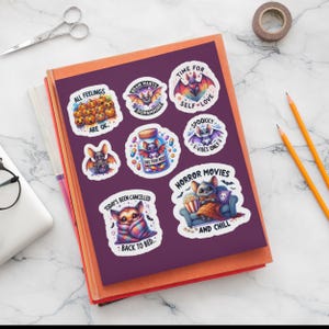 ADHD Halloween Stickers | Cute Bat Hyperfocus | Mental Health Awareness ...