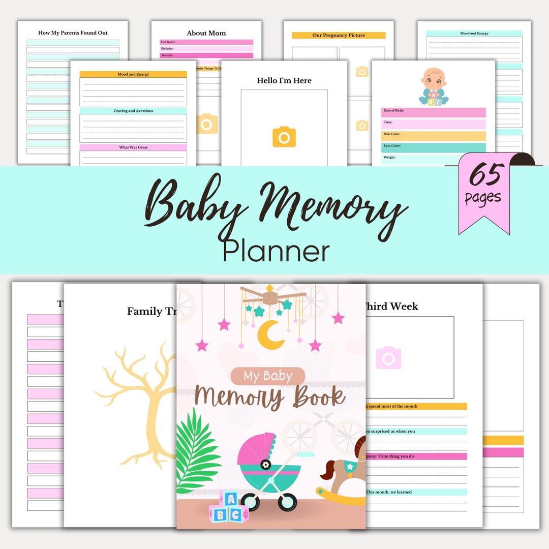 Printable Baby Memory Book 0-12 Month | Baby Girl/boy Gifts | Printable ...