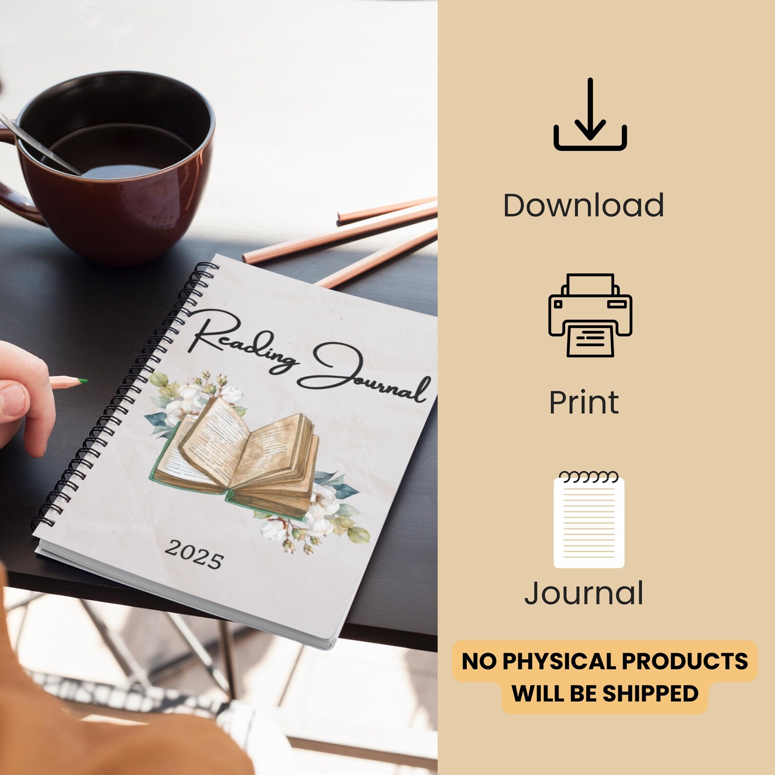 2025 Reading Planner Journal Printable, Printable Book Tracker ...