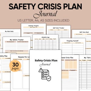 Printable Crisis Safety Plan, Therapist Tools, Therapy Resources, Self ...