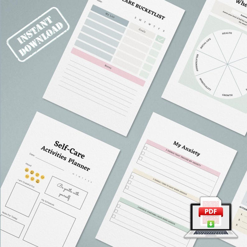 Mental Health Planner Printable, Calm Your Mind Journal, Mindfulness ...