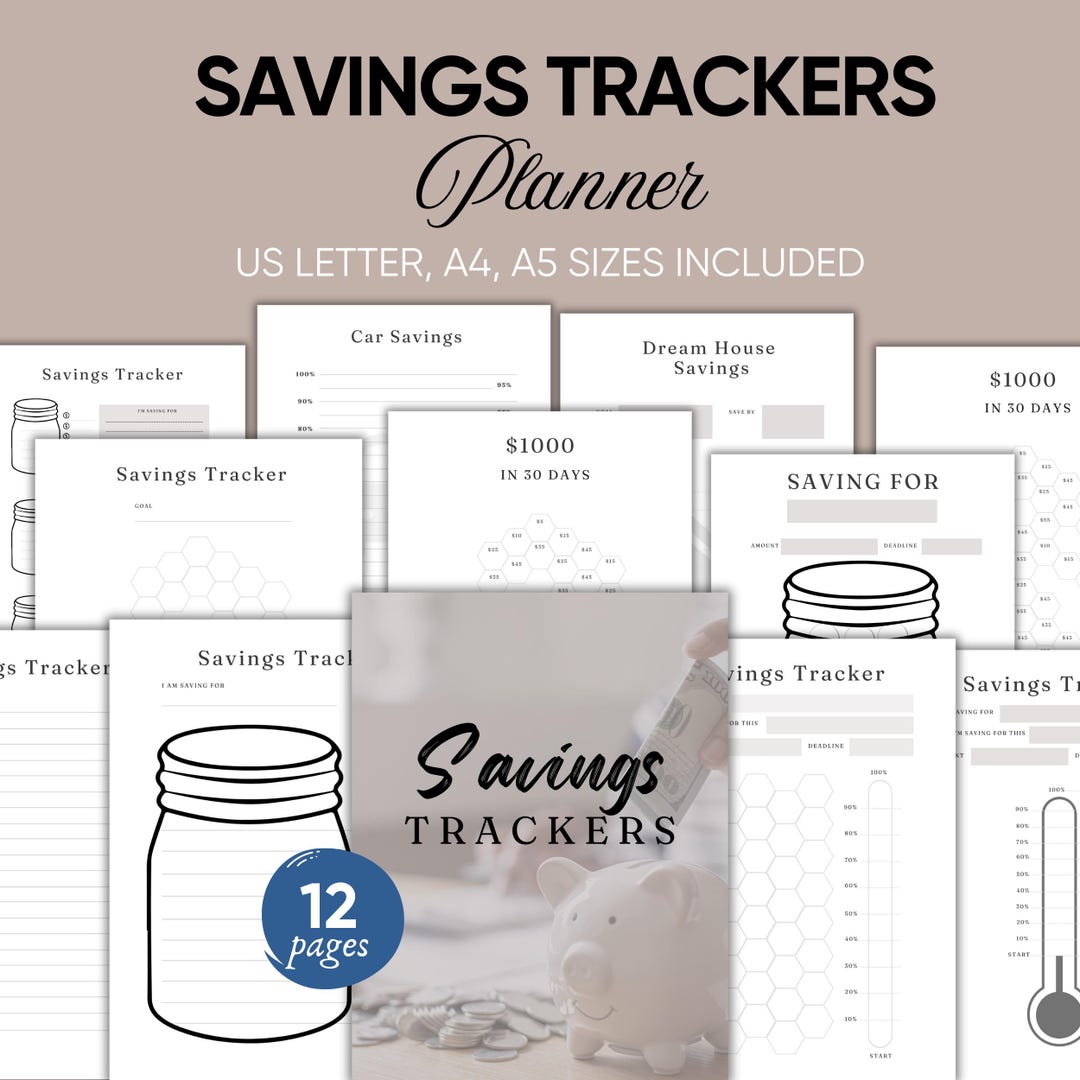 Money Saving Tracker Printable, Saving Challenge Pdf, Savings Goal ...