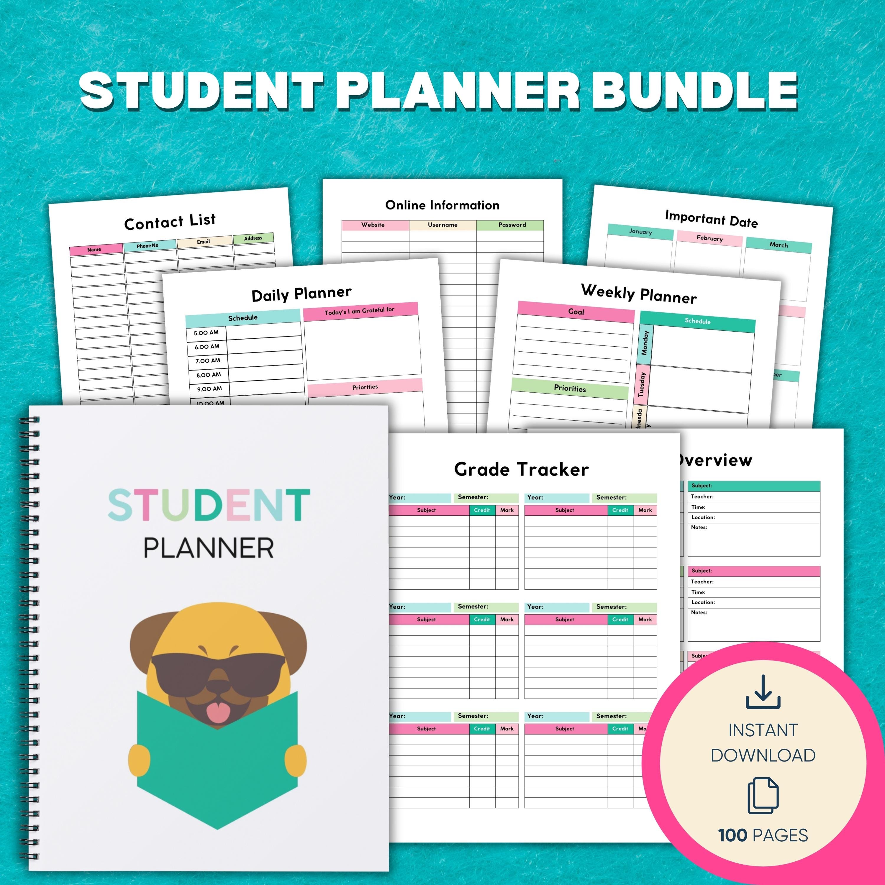 2024-2025 Student Planner * Academic Planner Bundle * Semester Planner ...