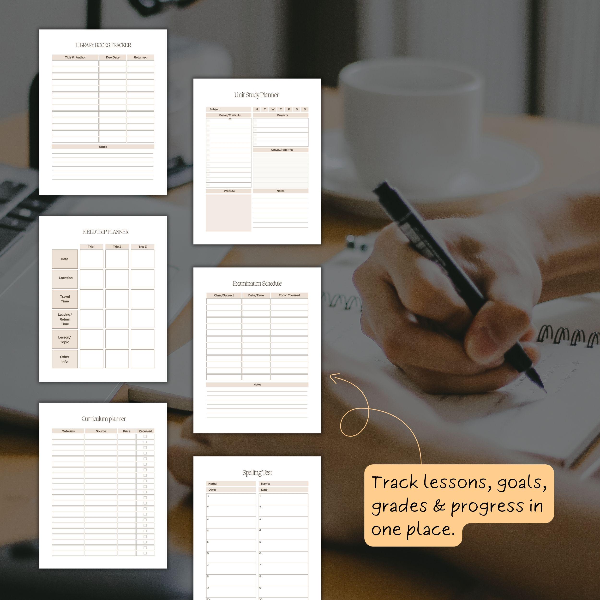 Homeschool Planner 2025: Comprehensive Organizer, Coral Sunset (digital ...