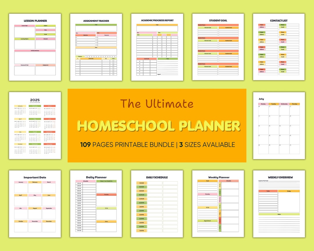 2024-2025 Homeschool Planner Printable PDF Homeschool Lesson Planner ...