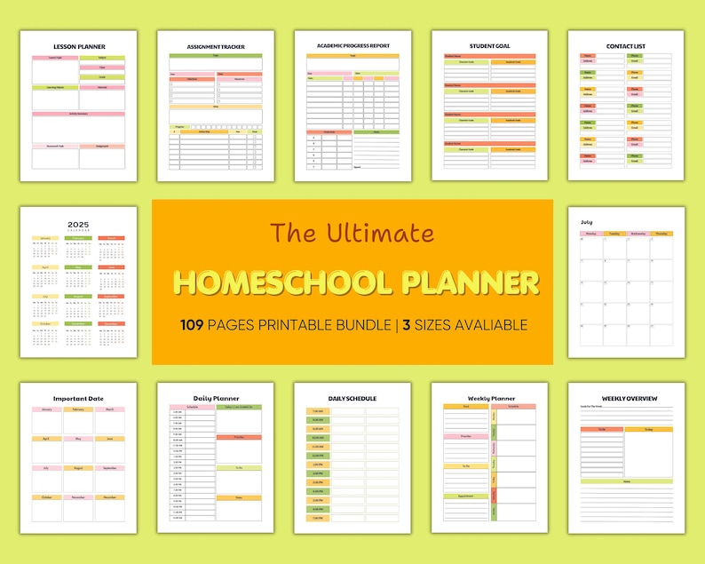 2024-2025 Homeschool Planner Printable PDF Homeschool Lesson Planner ...