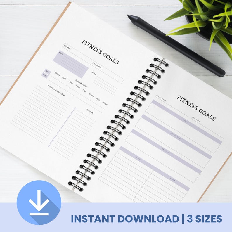 Fitness Planner Printable Bundle: Weight Loss, Workout Log (PDF) - Etsy
