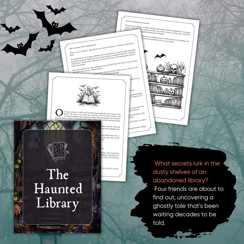 Spooky Short Stories for Kids 6 Halloween Tales 24-page Digital PDF Set ...