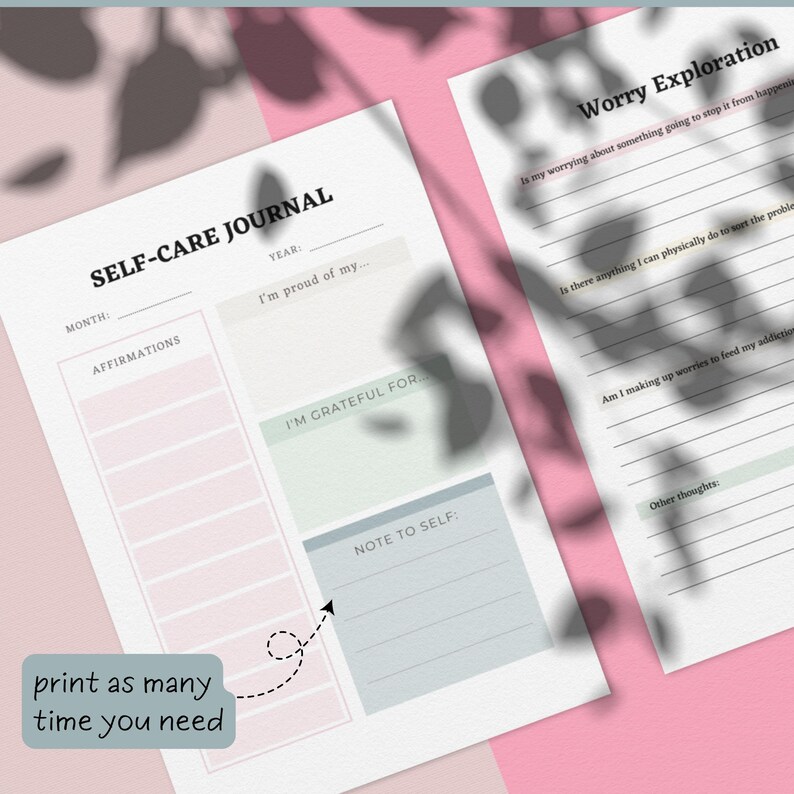 Mental Health Planner Printable, Calm Your Mind Journal, Mindfulness ...