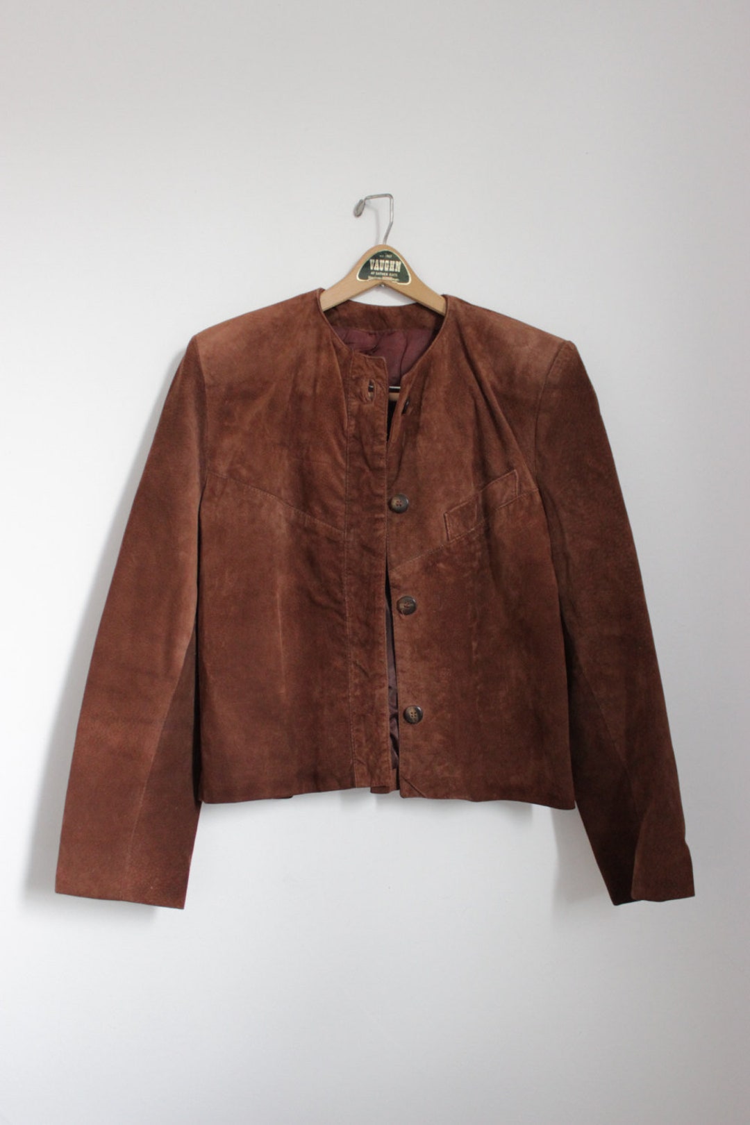 Vintage Cropped Suede Jacket / Brown Suede Jacket / Cropped Leather ...