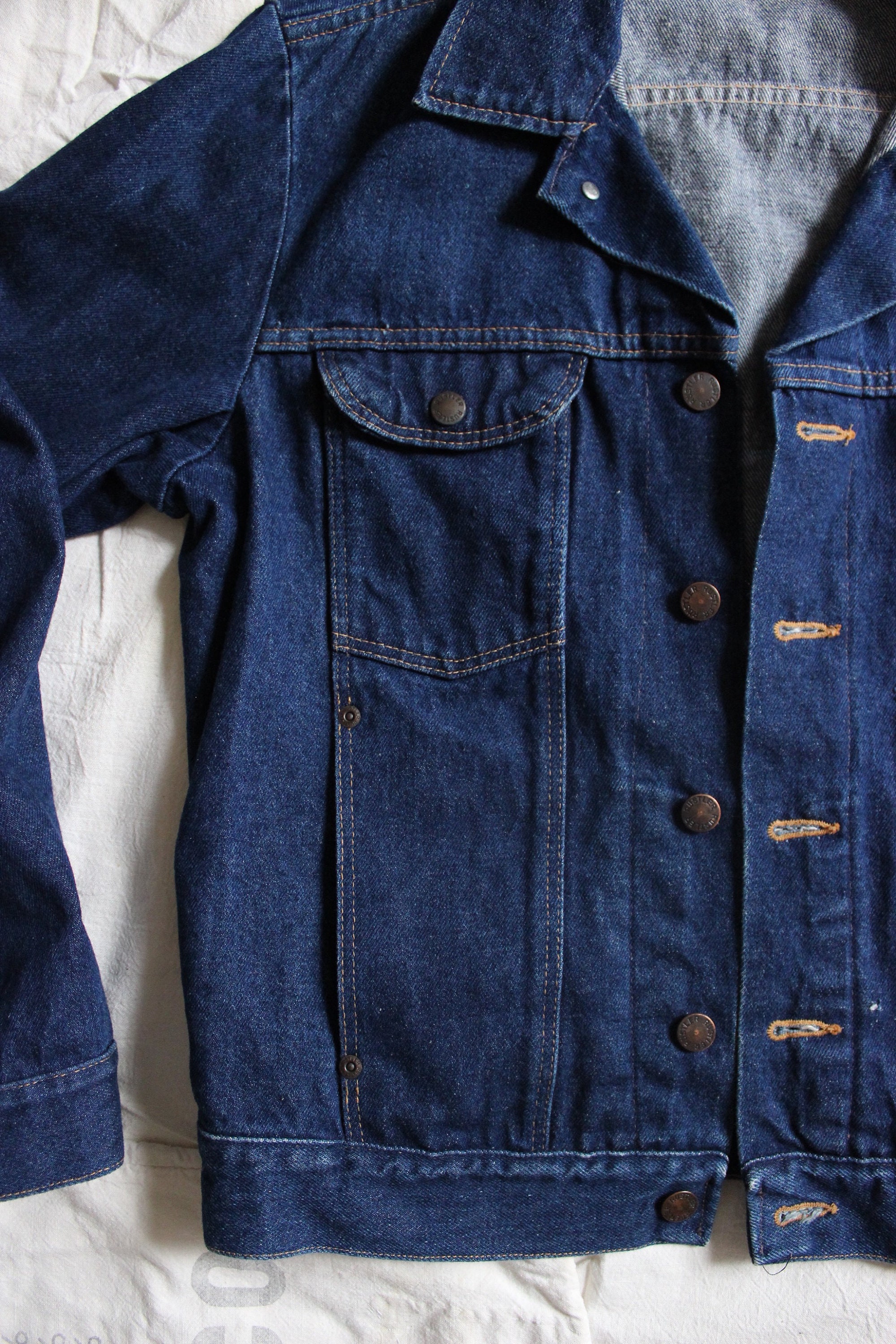 Vintage Rustler Denim Jacket / Yellow Label Dark Wash Denim / - Etsy