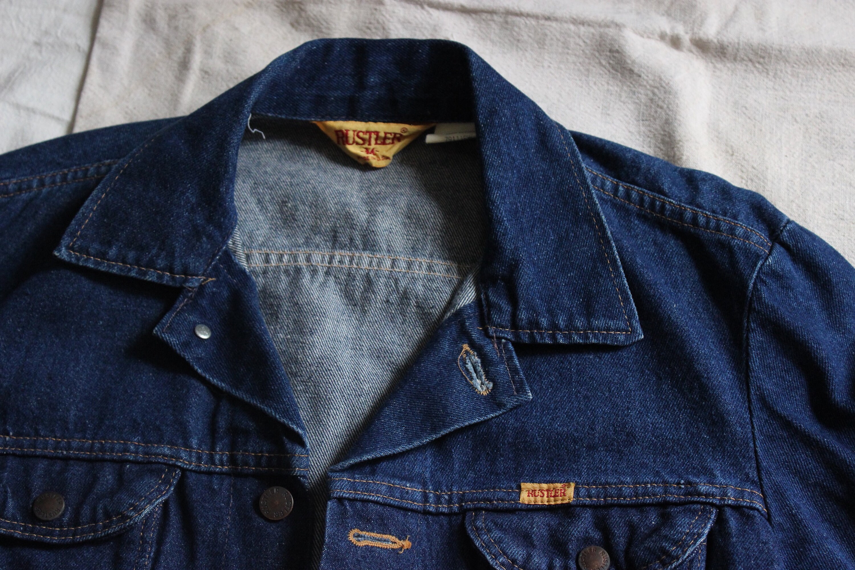 Vintage Rustler Denim Jacket / Yellow Label Dark Wash Denim / - Etsy
