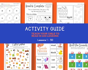 Teach Your Child to Read in 100 Easy Lessons Flashcards : FULL - Etsy