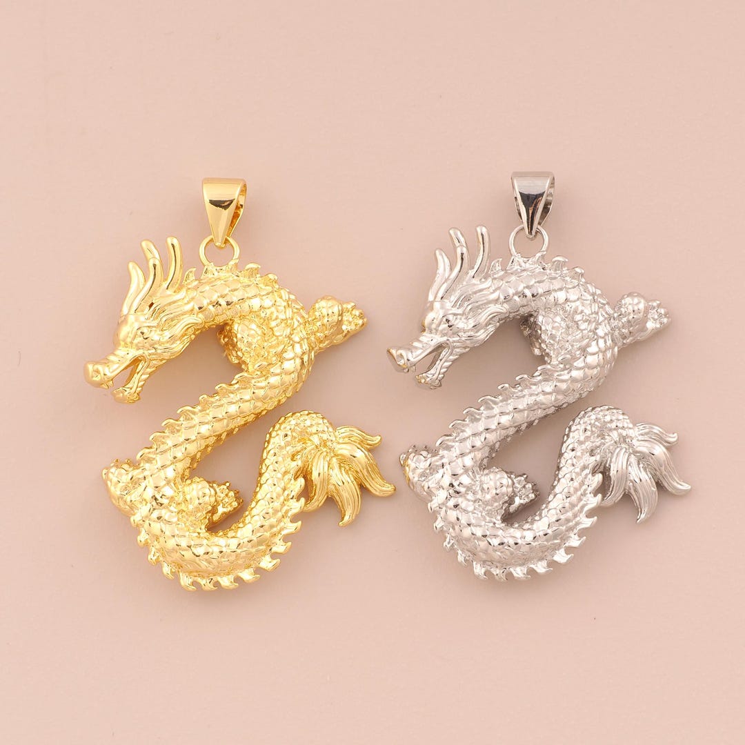 Gold Dragon Pendant 18k Gold Filled Dragon Charms Dragon Charm DIY ...