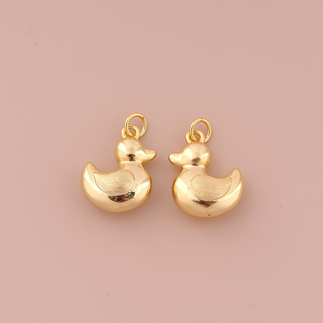 Gold Duck Pendant 18k Gold Filled Duck Charms DIY Jewelry Making ...
