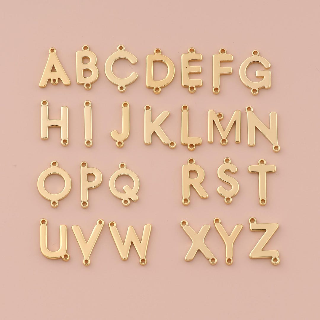 Gold 26 Letter Connectors 18k Gold Filled Letter Connectors DIY Jewelry ...