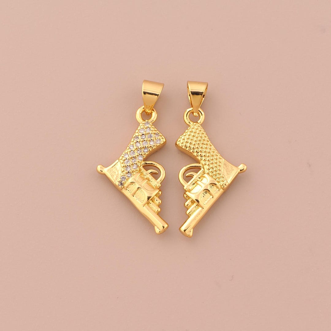 Gold Weapon Pendant 18k Gold Filled Weapon Charms Micropavé Zirconia ...