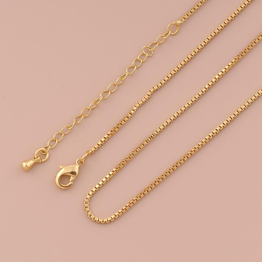 Gold Box Necklace 18k Gold Filled Necklace Thin Gold Necklace Box ...
