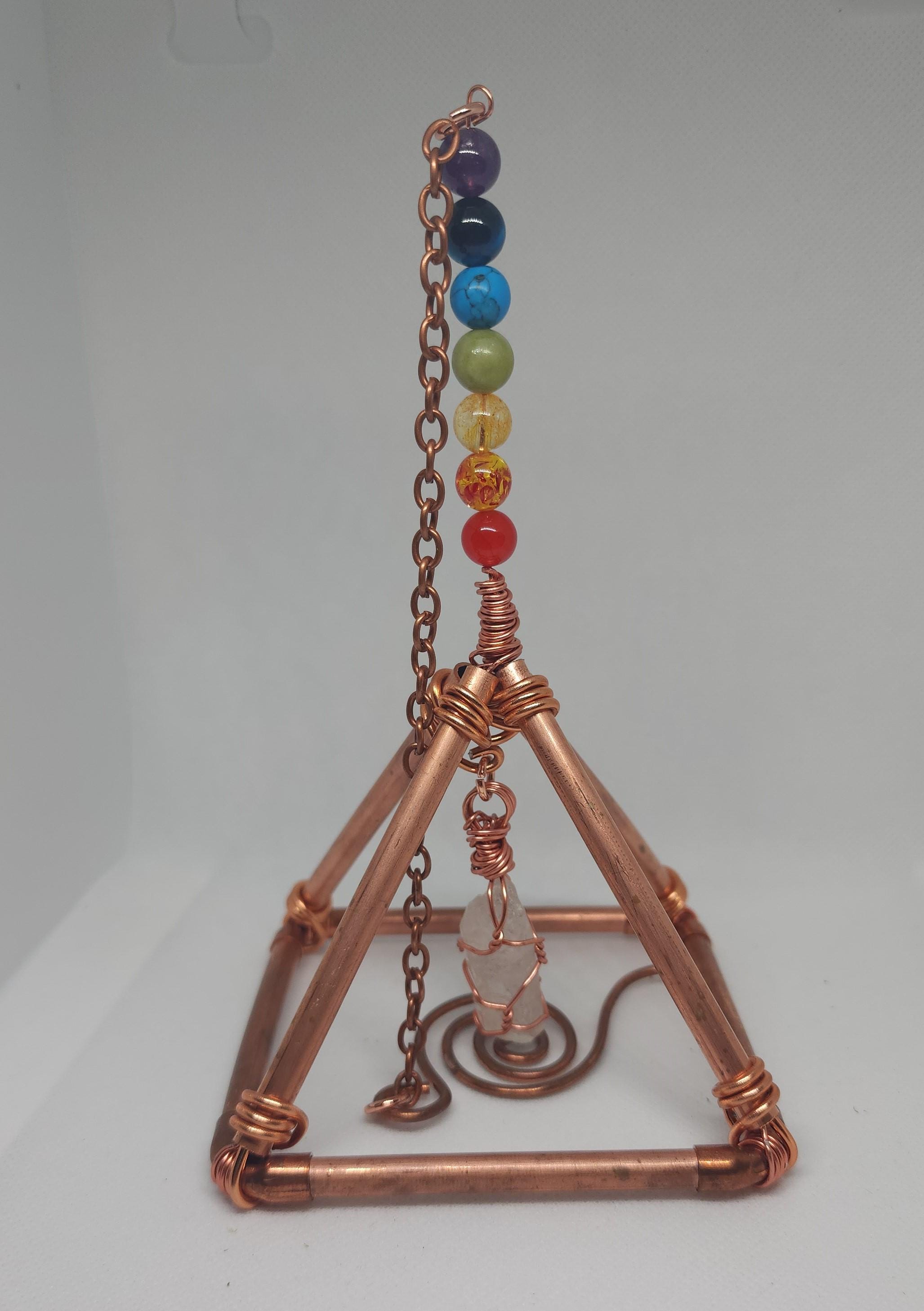 Copper Healing Pyramid 3 Inch Hanging Pyramid With Crystals - Etsy