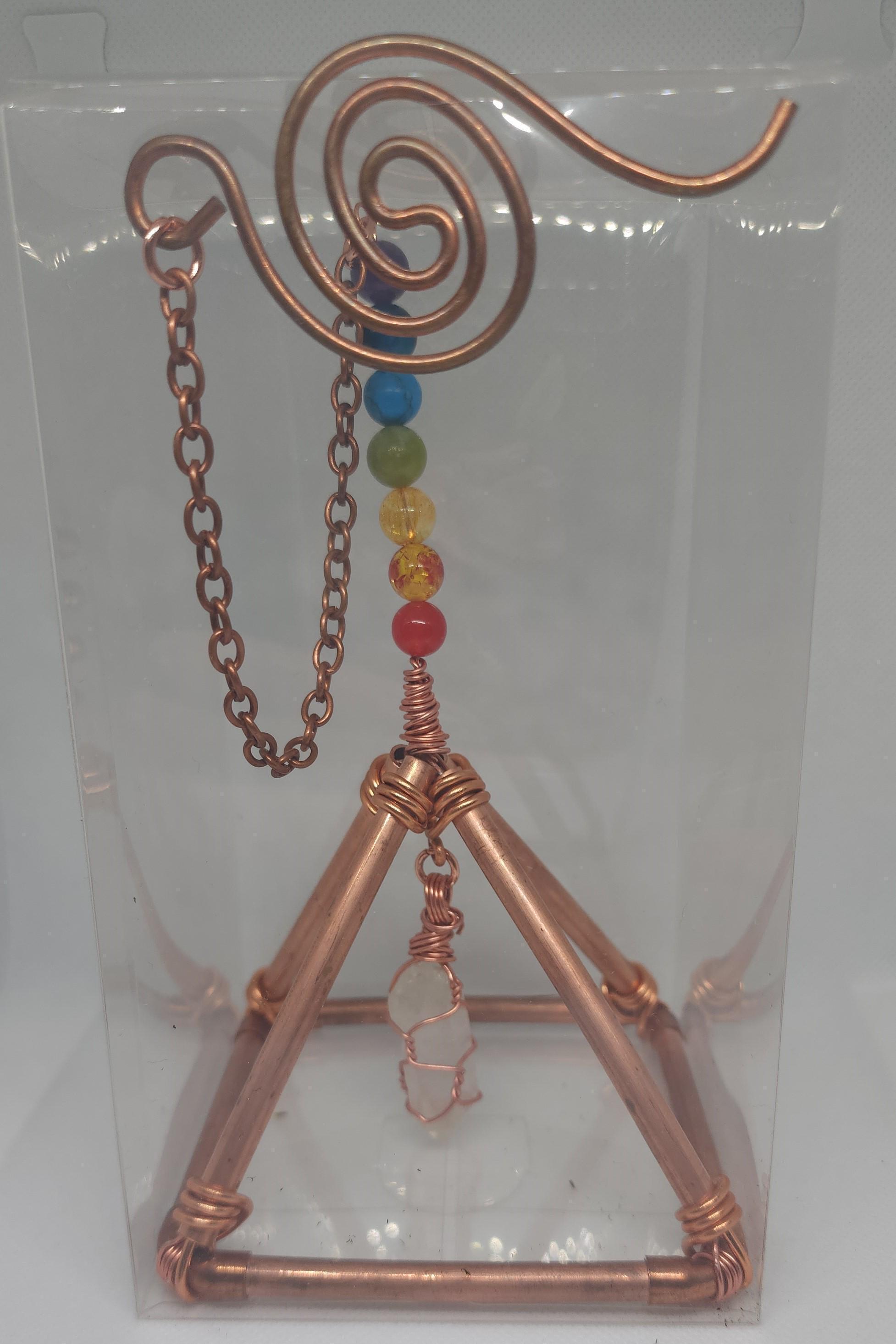 Copper Healing Pyramid 3 Inch Hanging Pyramid With Crystals - Etsy