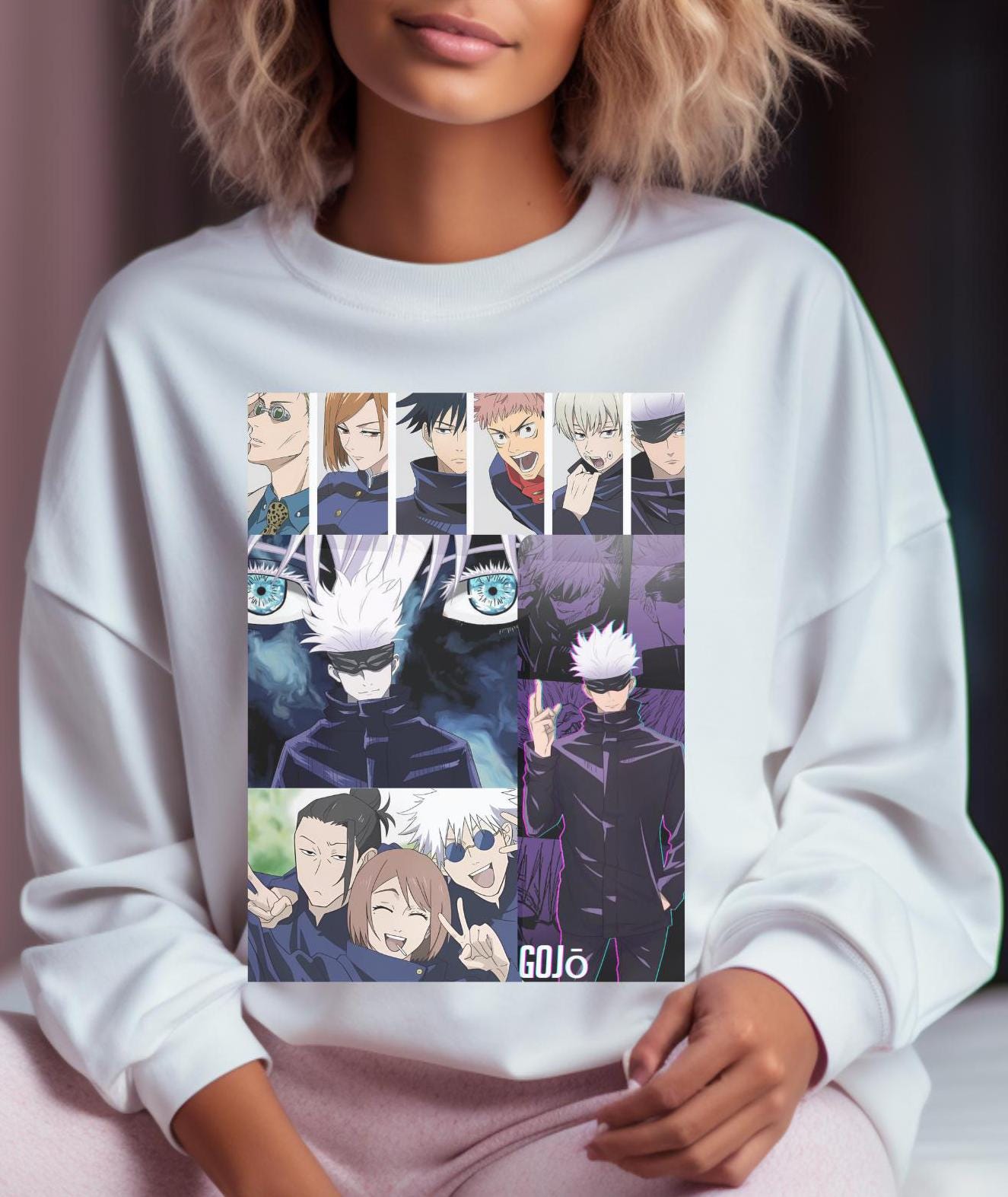 Satoru Gojo Jujutsu Kaisen Sweatshirt - Unisex Anime Pullover, Cozy ...