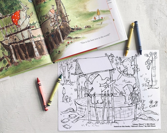 Digital Download, Pdf File, Oliver's Tree Printable Coloring Pages, Set ...