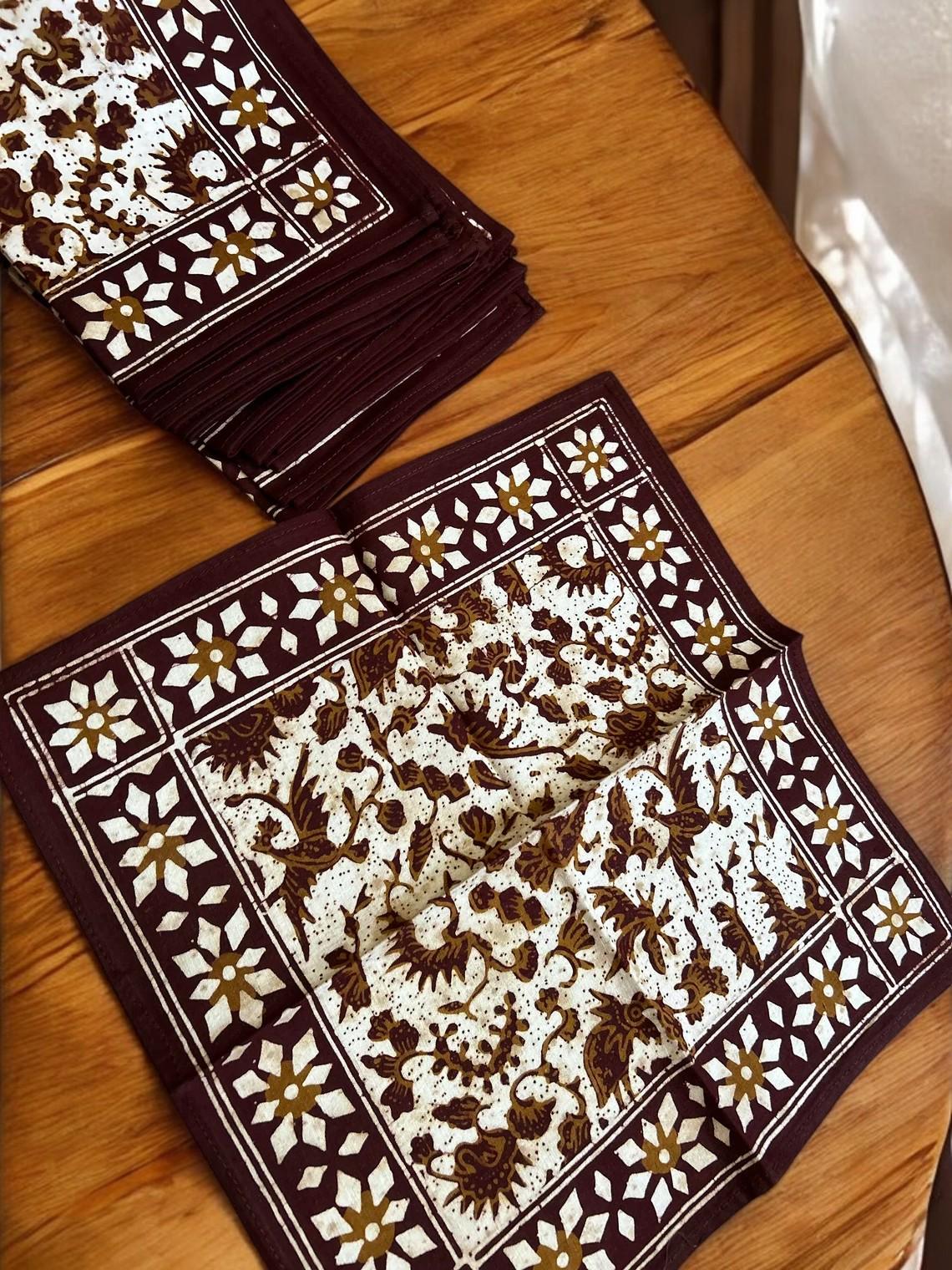 Indonesian Batik Napkins Vintage Table Napkins Batik Fabric Set of 12 ...