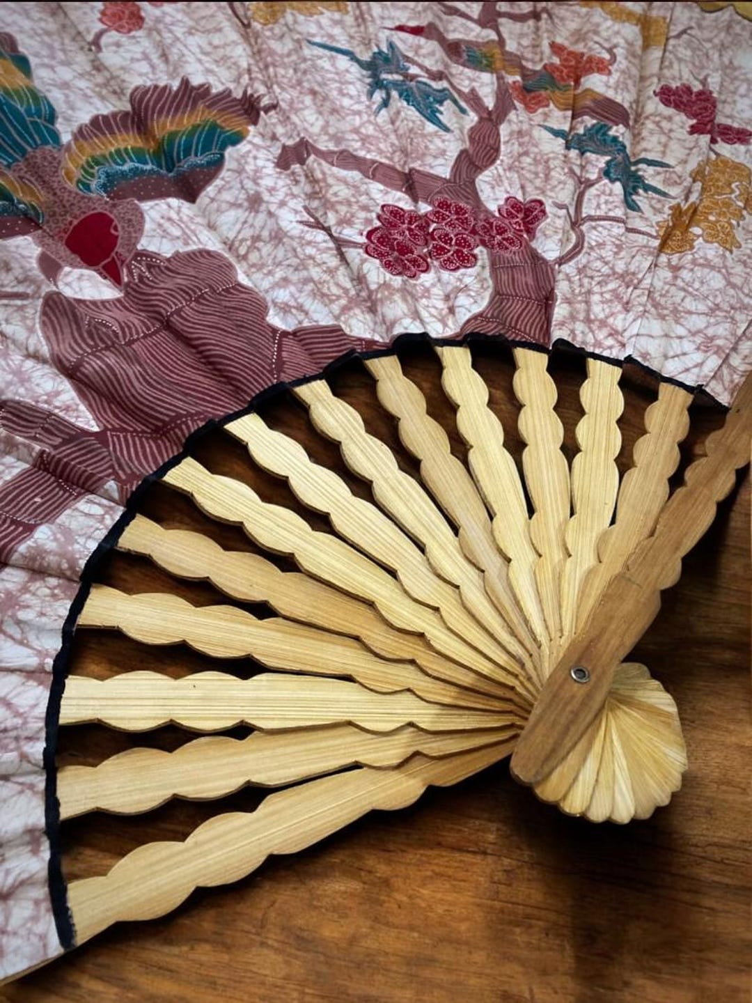 Vintage Indonesian Hand Fan – 1960s/70s Oriental Design | Large 56 ...