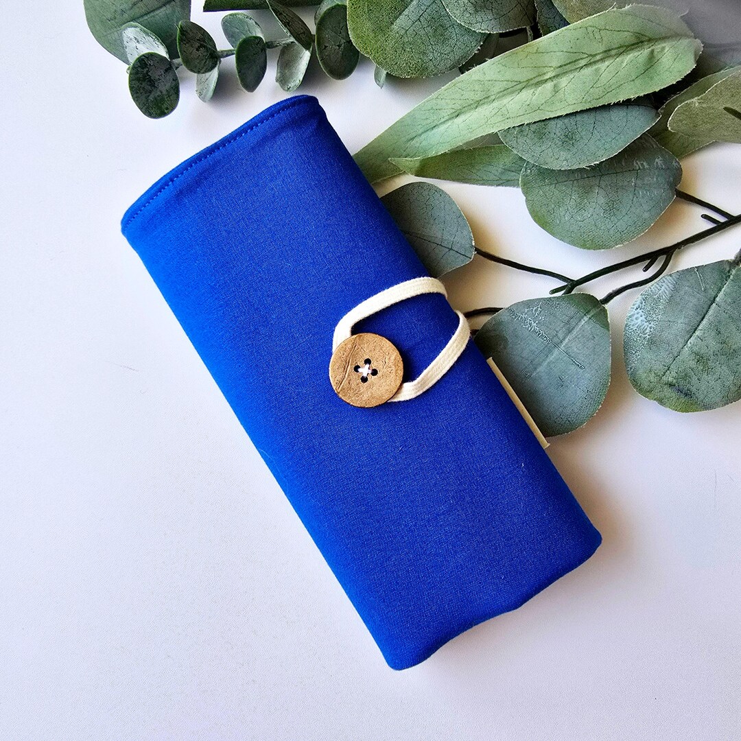 Dolly Crochet/dpns Roll - Solid Blue, Cotton Case, Hook Organizer ...