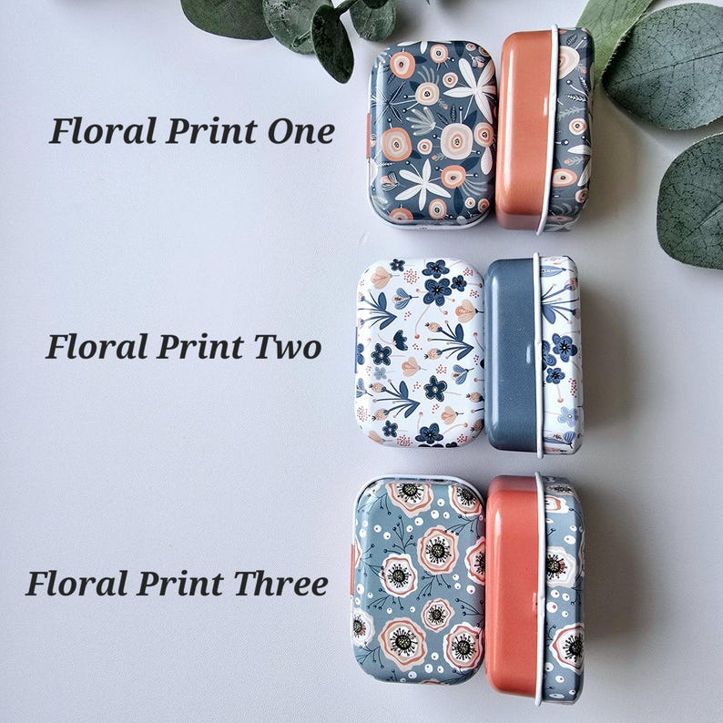 Tessa Tin - Magnetic Metal Tin, Floral Tin, Cute Tin, Storage Tin ...
