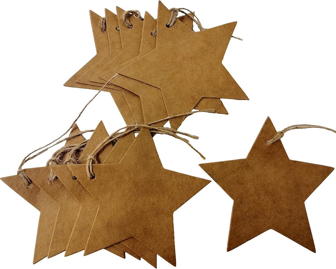 10 Kraft Star Shaped Gift Tags Recyclable Present Tags - Etsy