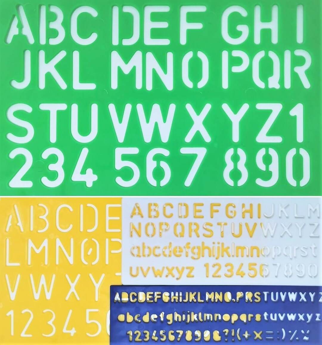 4 Alphabet Letter Number Stencils Reusable Ideal for Drawing, Painting ...
