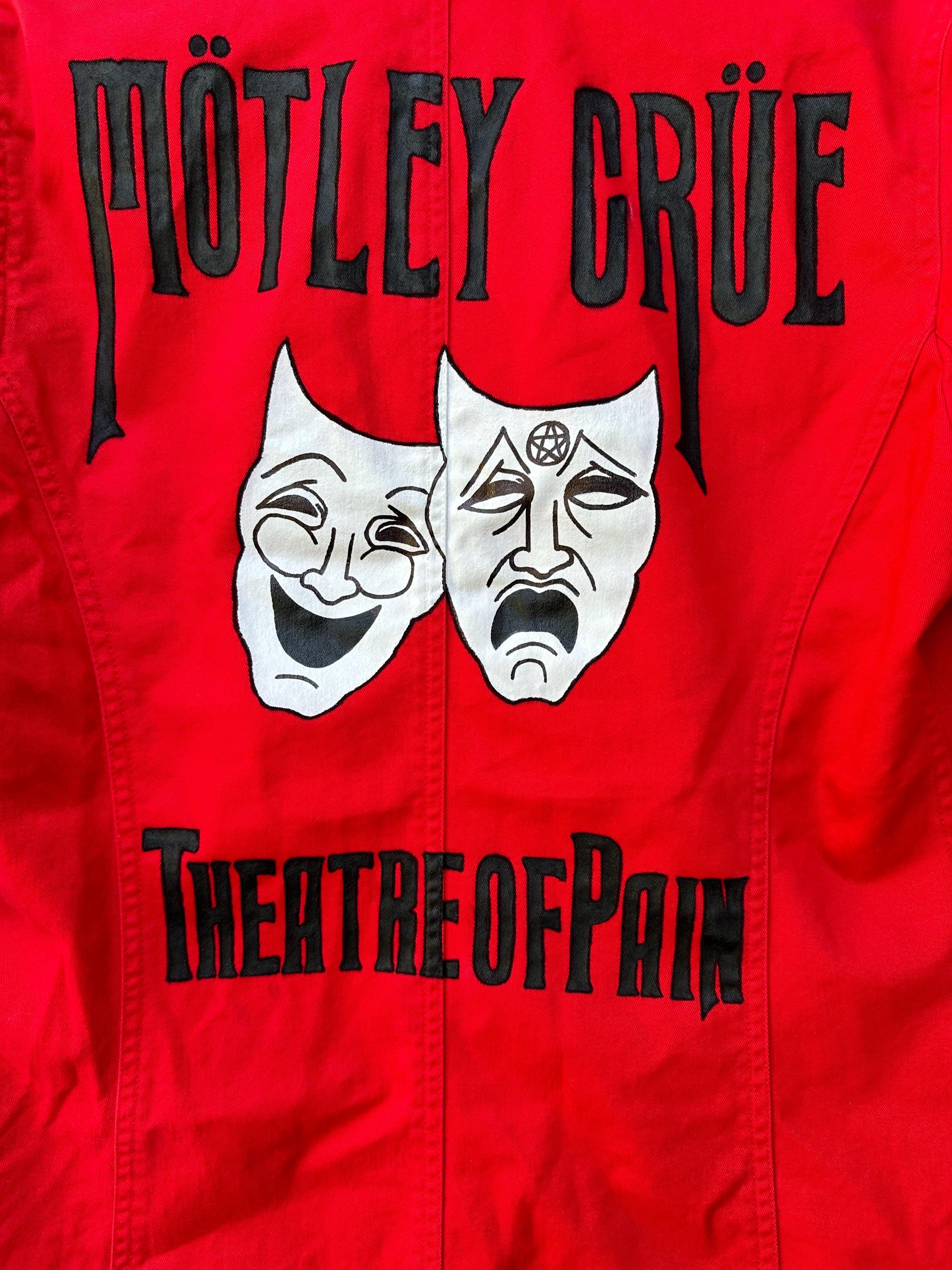 Motley Crue Theatre of Pain Hand Painted Jacket Liz Claiborne Vintage ...