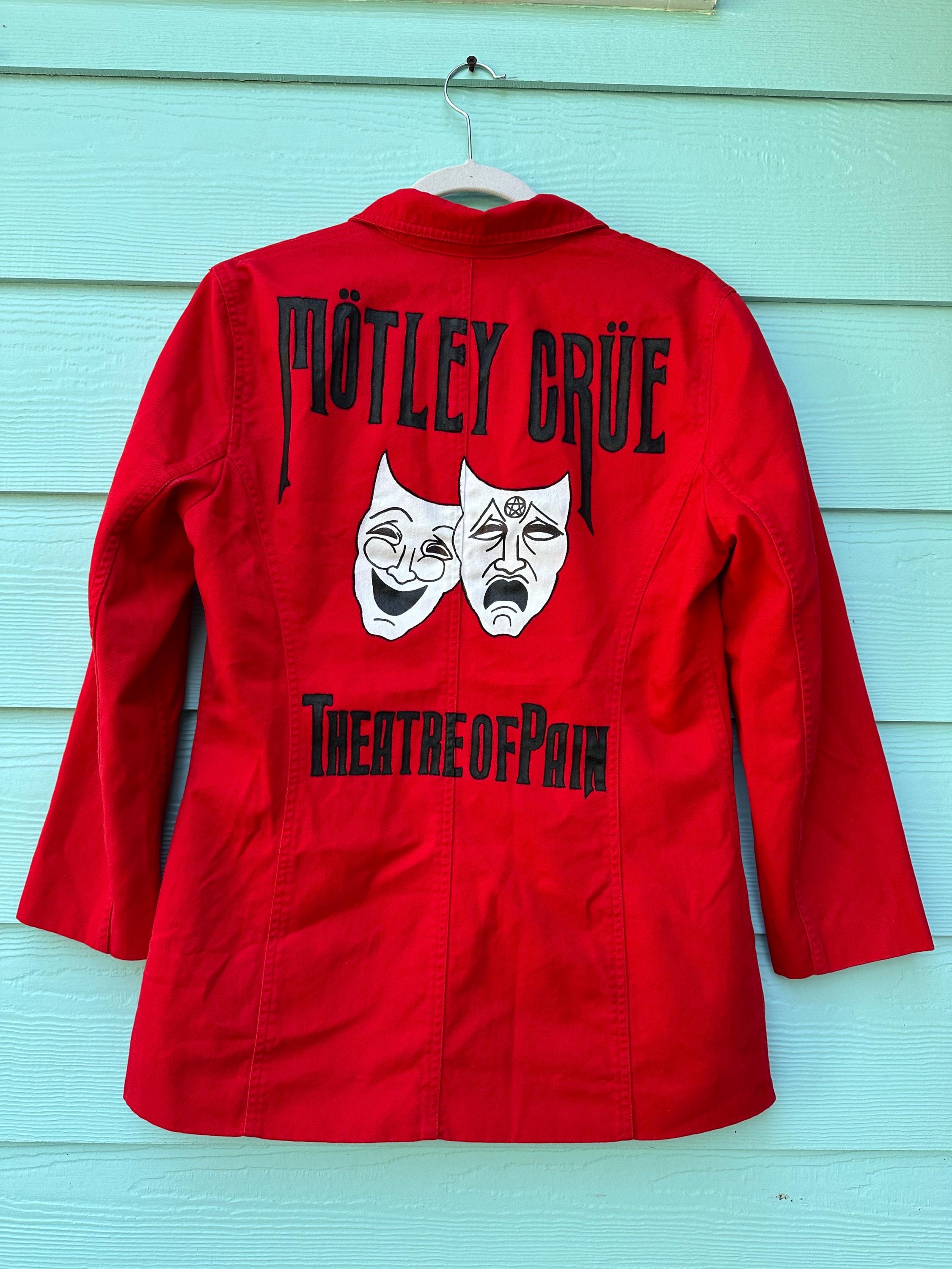Motley Crue Theatre of Pain Hand Painted Jacket Liz Claiborne Vintage ...