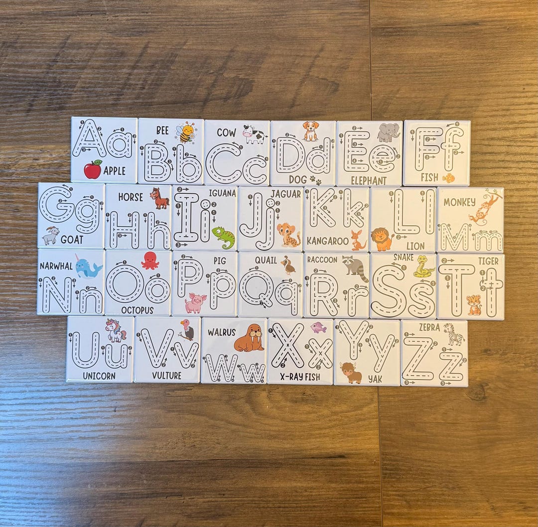 Alphabet Tracing Magnets With Dry Erase Markers - Etsy