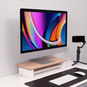 Maple Monitor Stand: Wooden Desk Organizer - Etsy