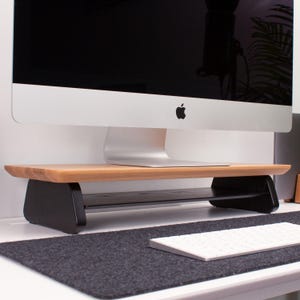 Wooden Monitor Stand Oak Monitor Riser Maple Desk Organizer - Etsy