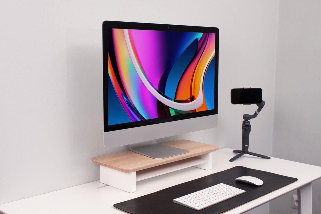 Maple Monitor Stand: Wooden Desk Organizer - Etsy