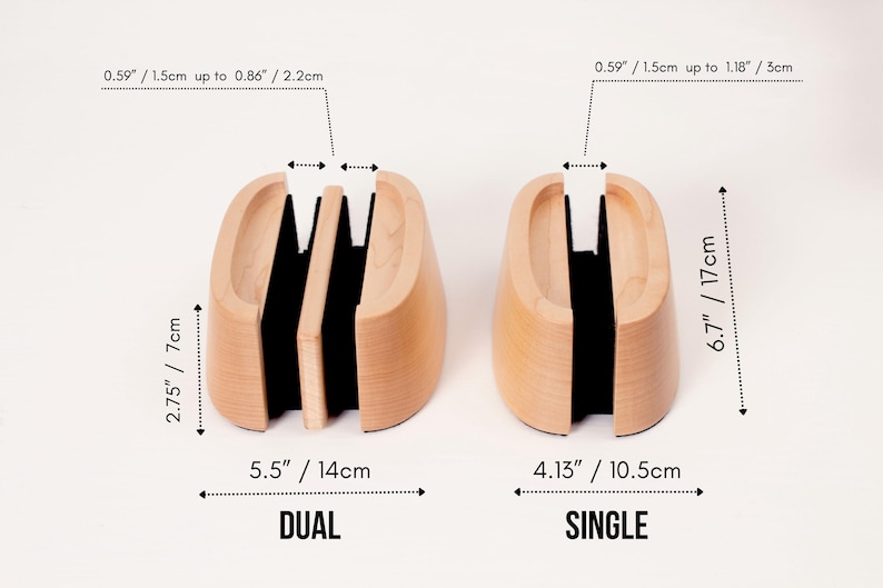 Wood Vertical Laptop Stand: Oak, Walnut, Ash, Maple - Single or Dual ...