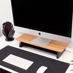 Wooden Monitor Stand Oak Monitor Riser Maple Desk Organizer - Etsy