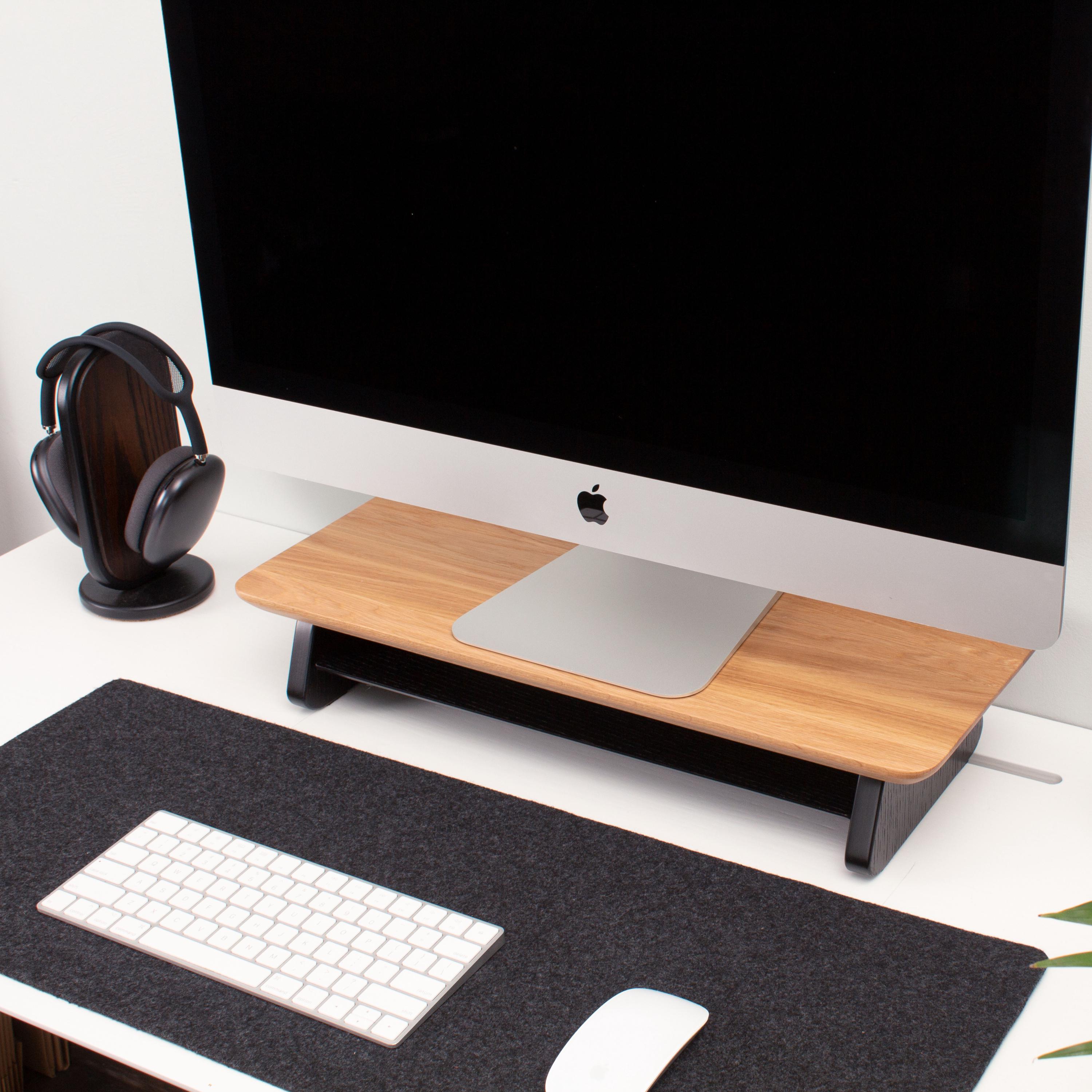 Oak Monitor Riser Wooden Monitor Stand Desk Organizer - Etsy