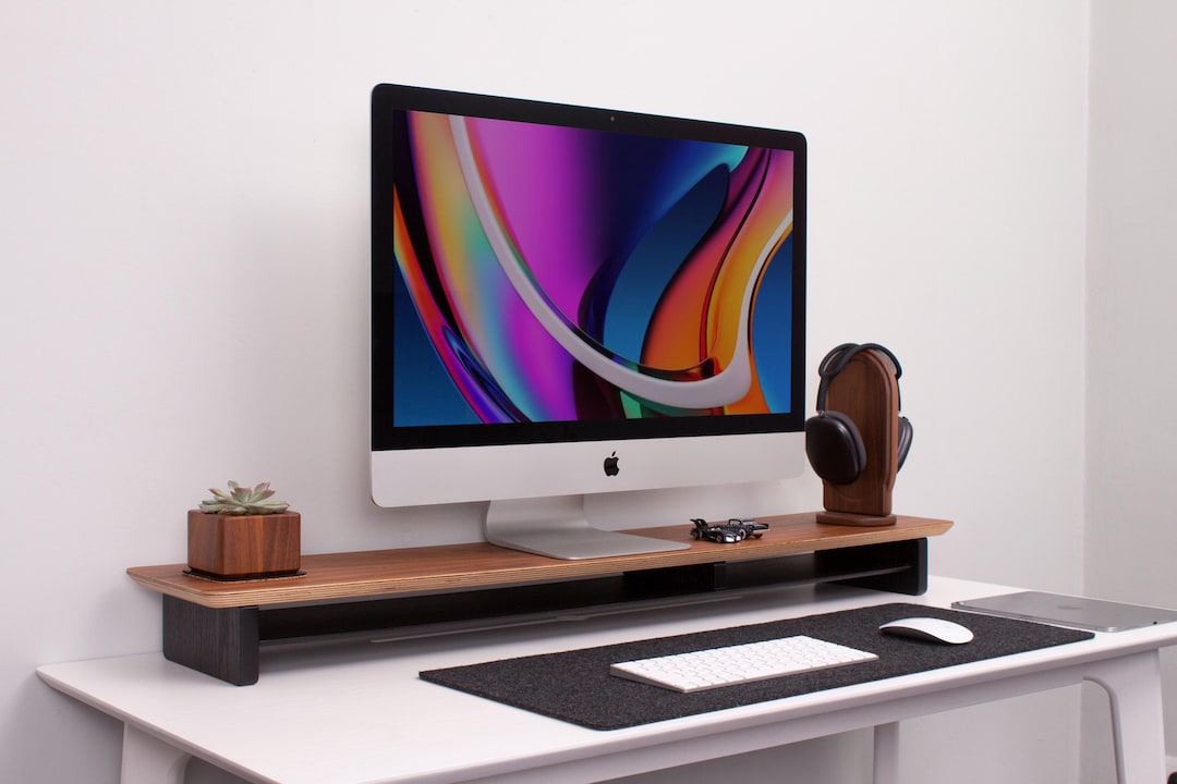 Maple Wood Monitor Riser: Desk Shelf Organizer - Etsy