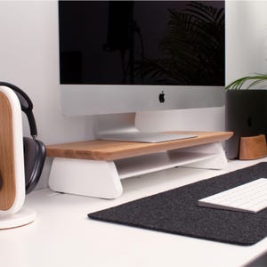 Wooden Monitor Stand Oak Monitor Riser Maple Desk Organizer - Etsy