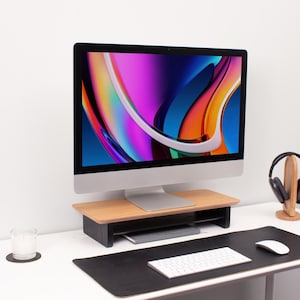 Maple Monitor Stand: Wooden Desk Organizer - Etsy