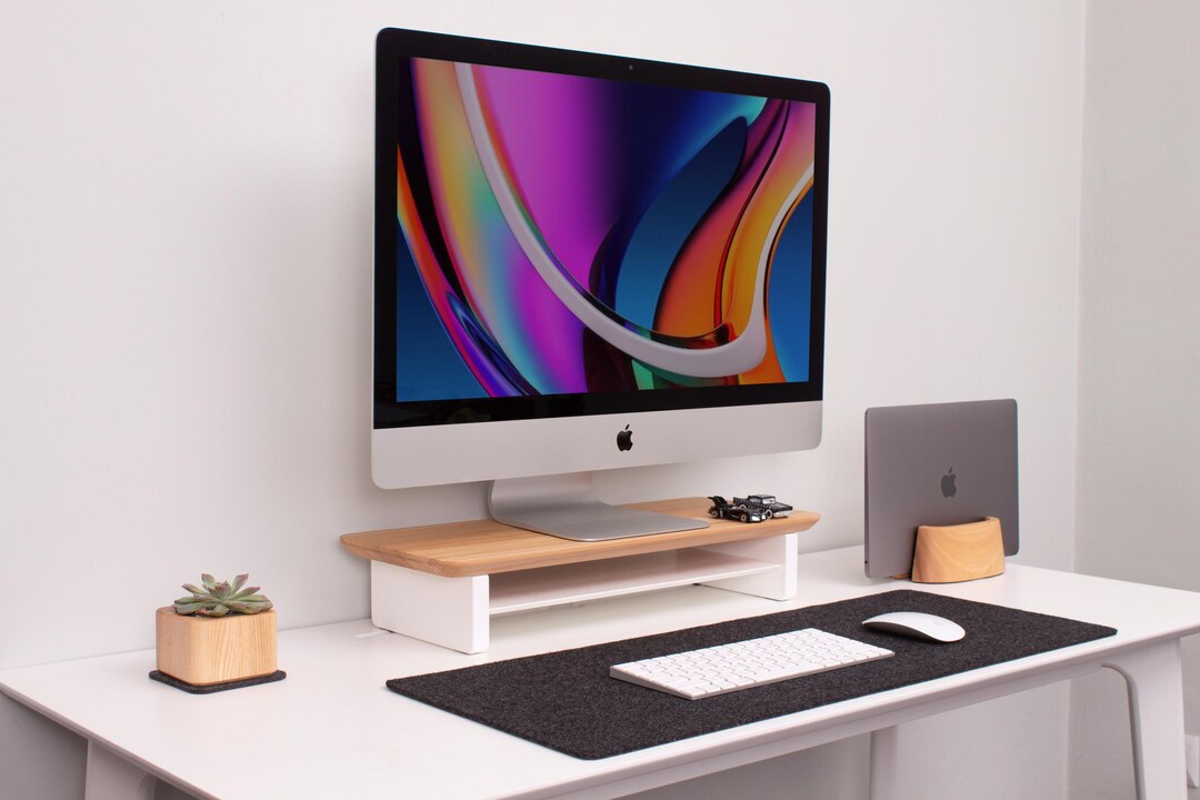 Ash Monitor Stand Wooden Monitor Riser Maple Desk Organizer - Etsy