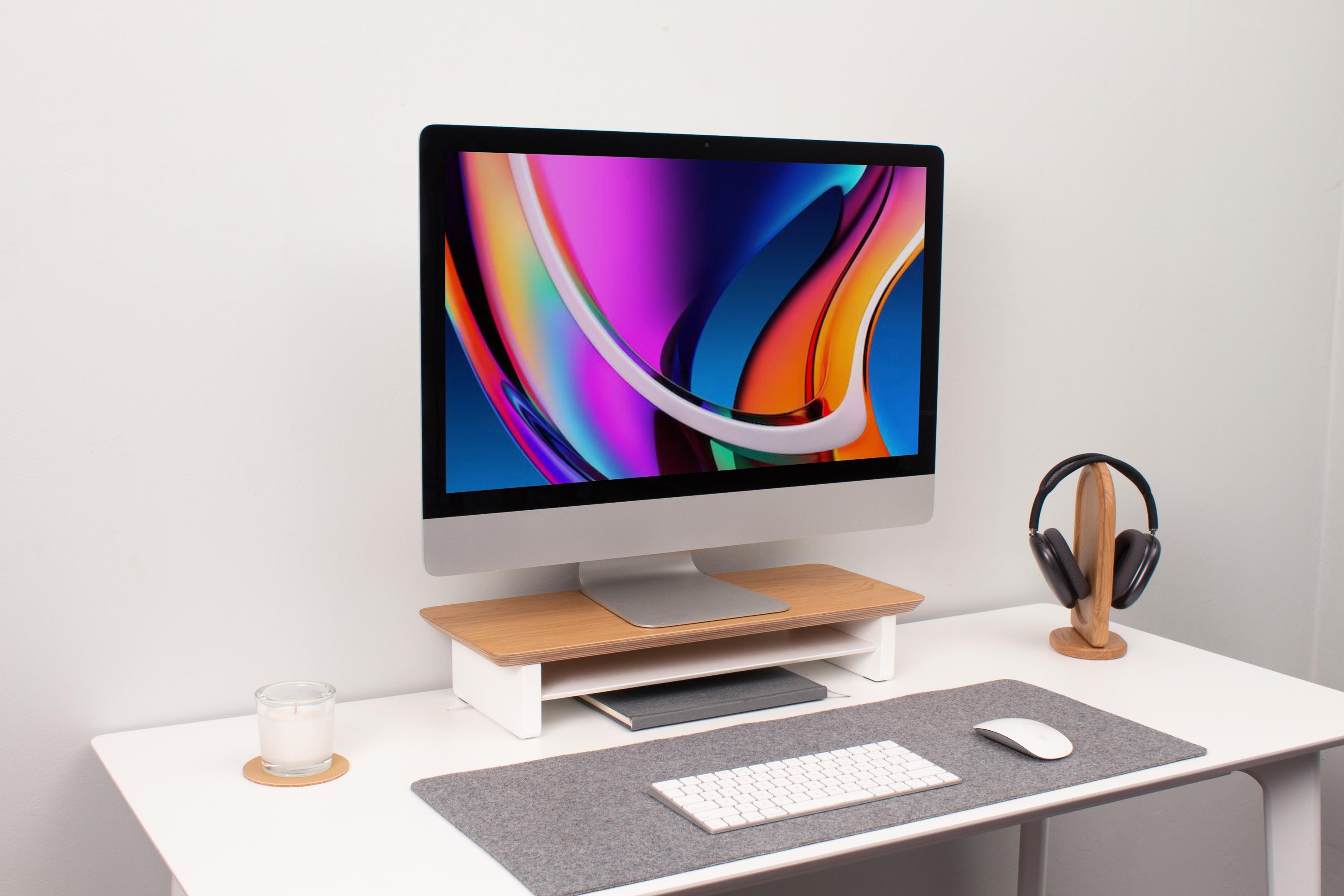 Walnut Monitor Stand Wooden Monitor Riser Maple Desk Organizer - Etsy